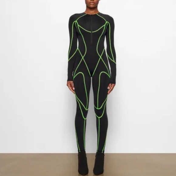 SKIMS | Pants & Jumpsuits | Skims Contour Mesh Full Body Catsuit | Poshmark